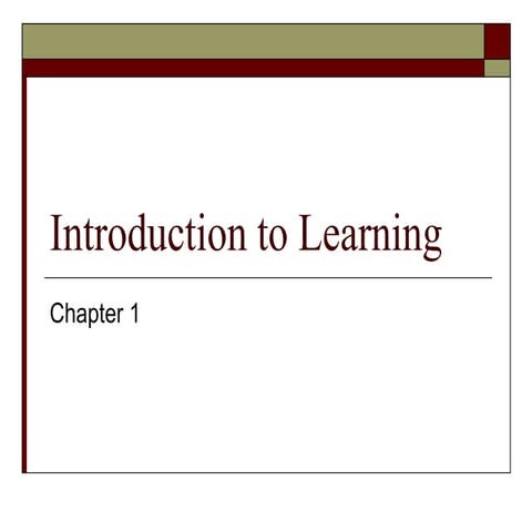 Introduction to Learning | PPT | Science