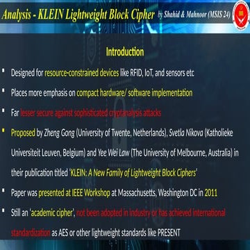 Klein Cipher advanced cryptography.pptx