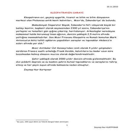 KLEOPATRA' NIN SARAYI | DOCX