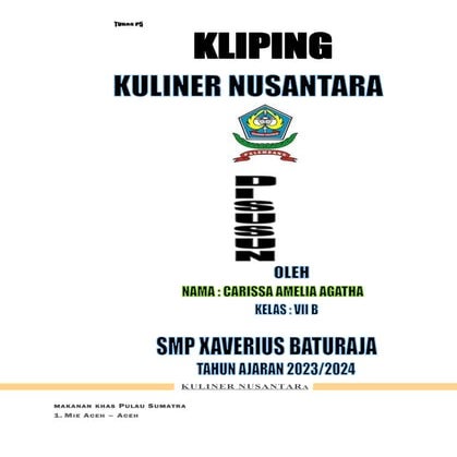 KELIPING KULINER NUSANTARAUNTUK MEMENUHI TUGAS | PDF | Free Download