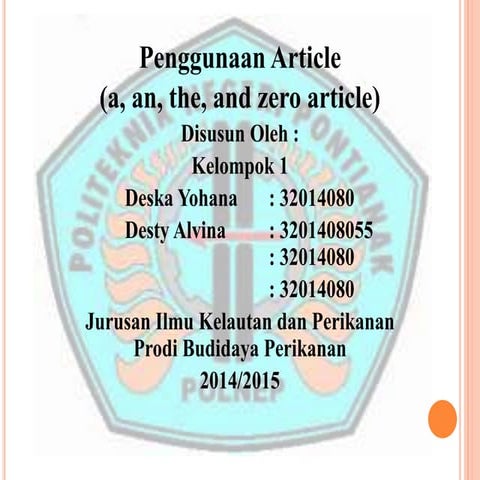 Klmpok 1 Penggunaan article | PPT