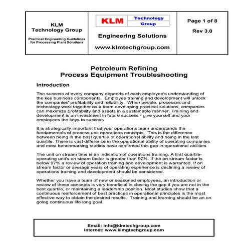 Refining Process Equipment Troubleshooting | PDF
