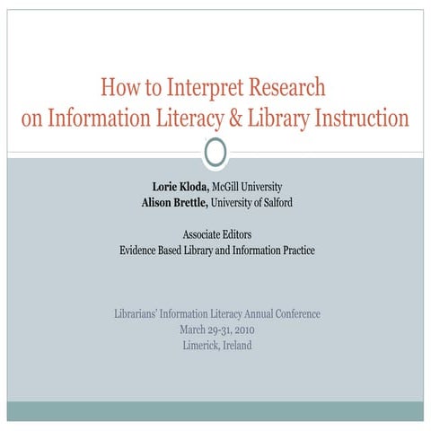 How to interpret research on information literacy and library ...