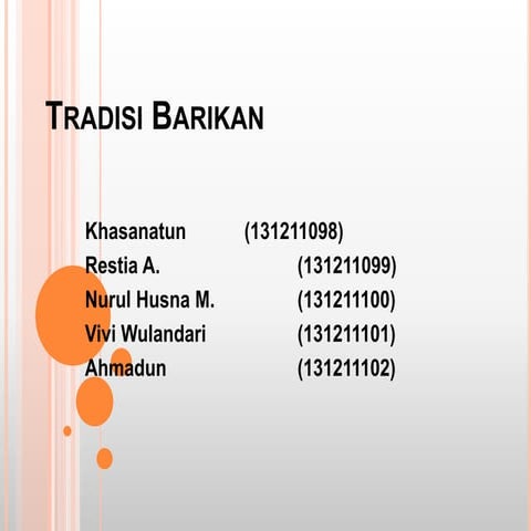 Tradisi Barikan | PPT