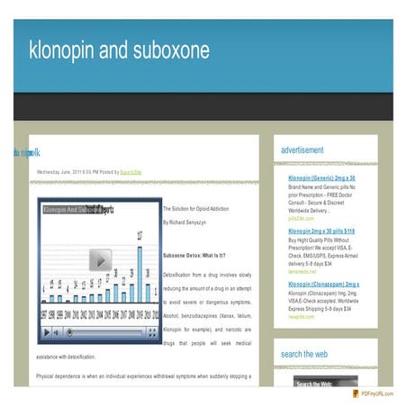 Klonopin and suboxone | PDF