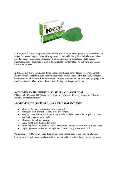 Sabun klorofil | PDF