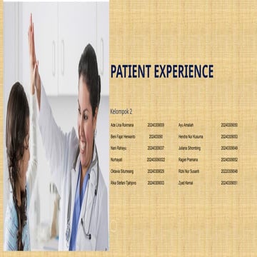 Kelompok 2 Patient Experience management mutu | PPTX