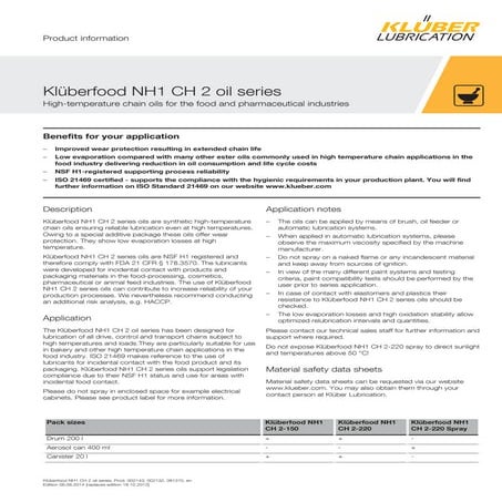 Kluberfood nh1-ch-2-series Mr Tùng - 0987 988 407 | www.khodaumo.com