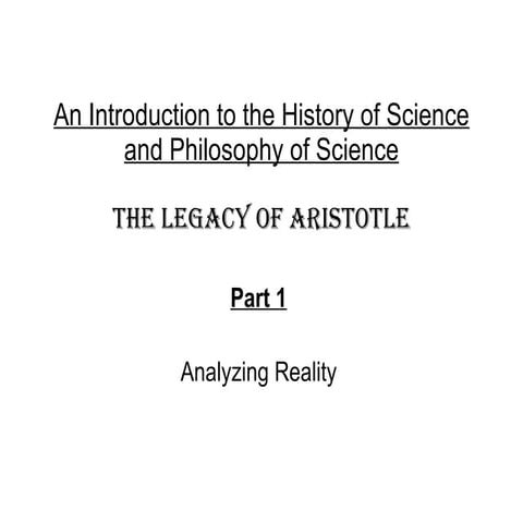 1: Aristotle, The Categories and Ordering the World | PPT
