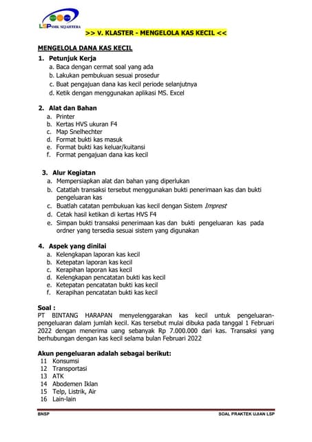 Soal spreadsheet lsp 2022 | PDF