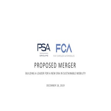 Psa fca proposed merger presentation | PDF