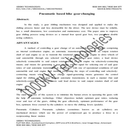 Km09 pneumatic based bike gear changing (wecompress) | PDF