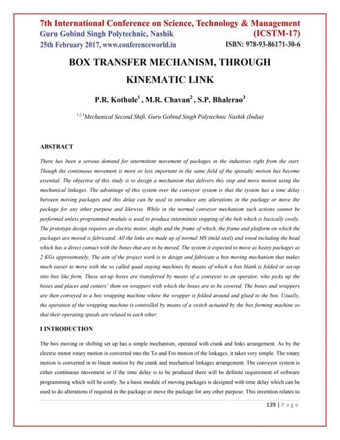 Project Motorized Scotch Yoke Mechanism | DOCX | Physics | Science