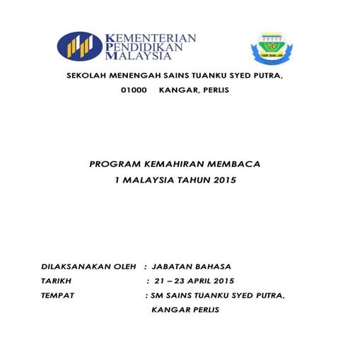 Km1 m pelaksanaan program kem membaca 1 malaysia 21 23 april 2015 ...