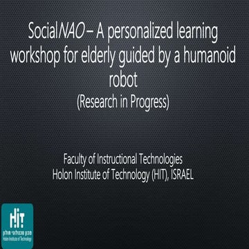 SocialNAO – A personalized learning workshop for elderly guided by a ...