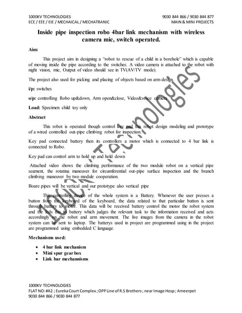 Km42 pipe climbing robot with rope mechanism. (wecompress) | PDF