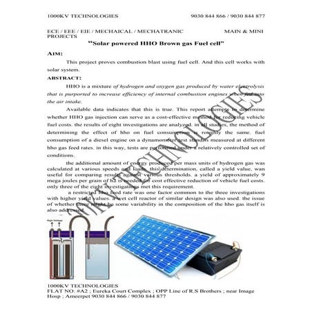 Km88 solar powered hho brown gas fuel cell (wecompress) | PDF