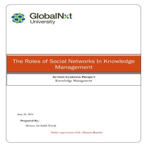 The Roles of Social Networks In Knowledge Management | PDF