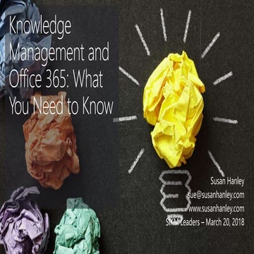 Knowledge Management and Office 365 | PPT