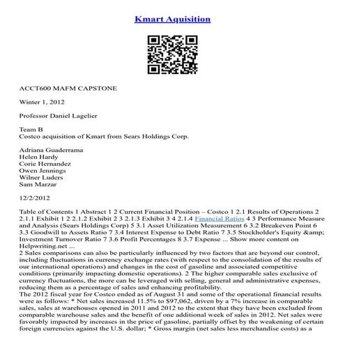 Kmart Aquisition | PDF