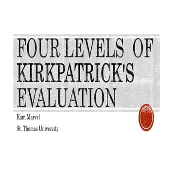Four Levels of Kirkpatrick's Evaluation | PPTX