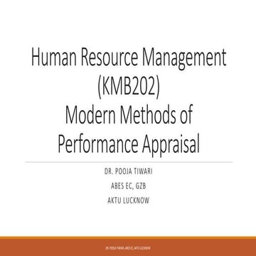 Kmb202,HRM, Performance appraisal methods | PPT