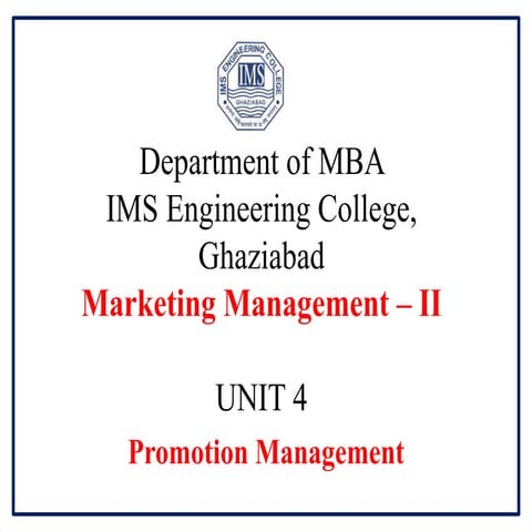 Promotion Management | PPTX