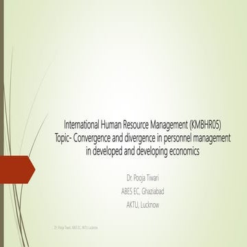 KmbHR05 (IHRM) con & Divergence unit 4 | PPTX