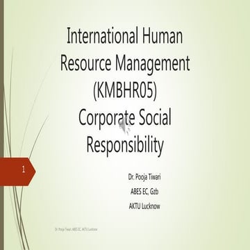 KMBHR05 (IHRM) CSR Unit- 5 | PPT
