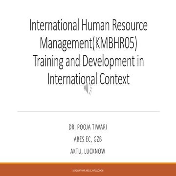 KMBHR05 (IHRM) International Training & Development | PPTX
