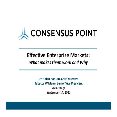 Effective Enterprise Markets: What makes them work and why | PPT