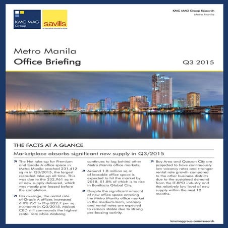 KMC MAG Group Office Market Briefing Q3 2015 | PDF