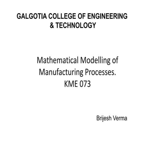 Introduction of Manufacturing Process | PPT