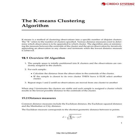 K Means Clustering Algorithm With Matlab Source Code Pdf Physics