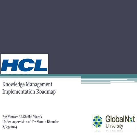 Knowledge Management Implementation Road map | PPT
