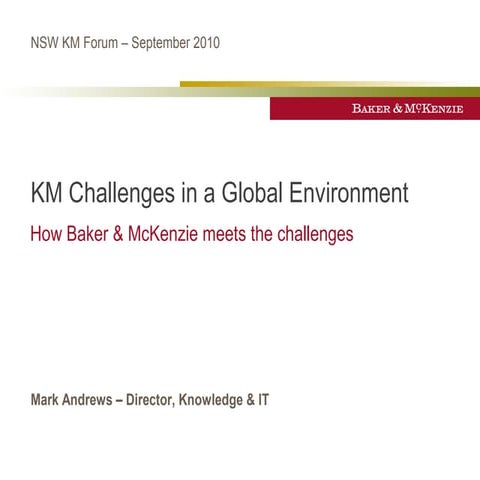 KM Challenges in a Global Environment | PPT