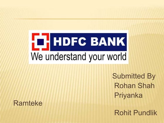 Hdfc bank ppt | PPT