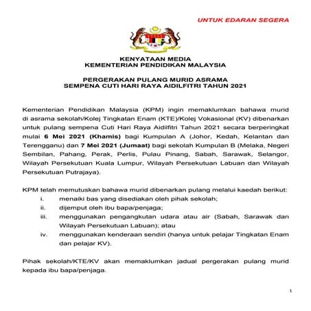 Pekeliling KPM | PDF