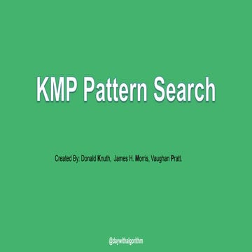 KMP Pattern Search Algorithm | PPT