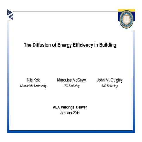 The Diffusion of Energy Efficiency in Building | PPT