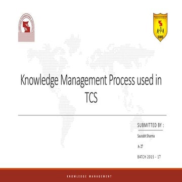 Knowledge Management Process in TCS | PPTX
