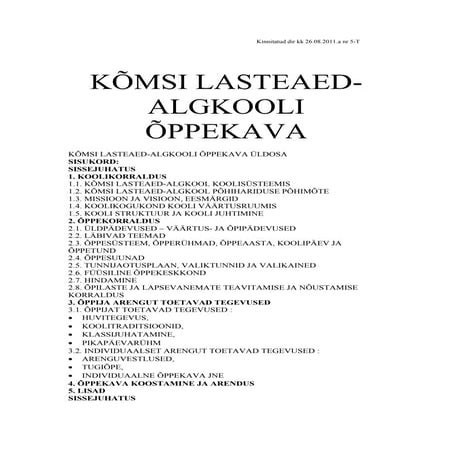 Kõmsi kooli õppekava | DOC