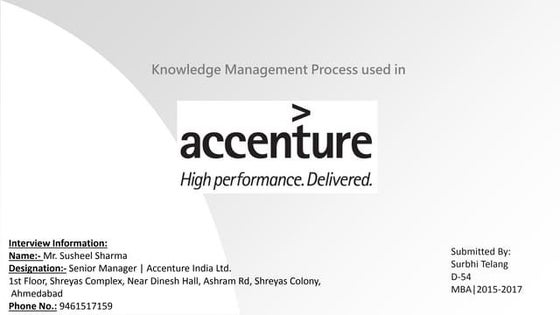 Knowledge management at accenture | PPT