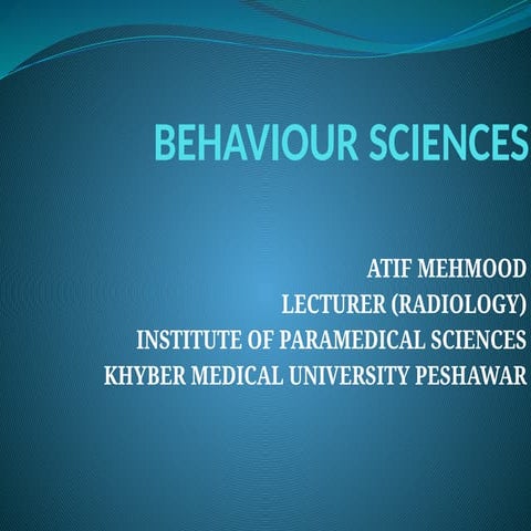 Introduction to Behavioral Science | PPTX