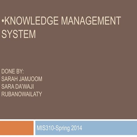 Knowledge management system | PPTX