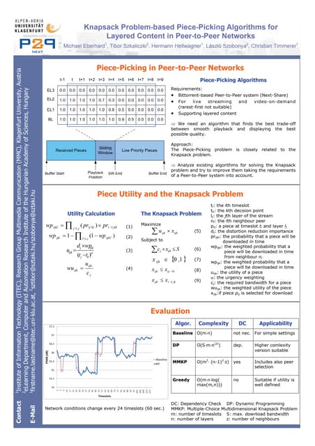 Knapsack Problem Based Piece Picking Algorithms For Layered Content In Peer To Peer Networks Pdf