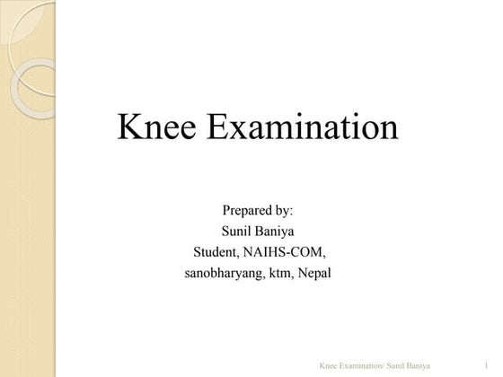 Knee examination | PDF