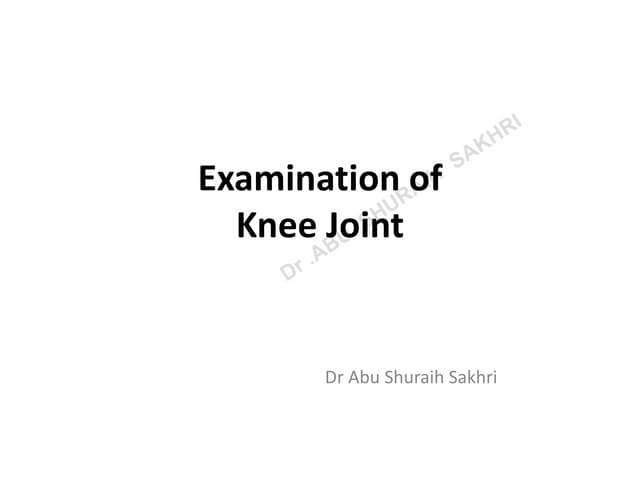 Knee examination | PDF