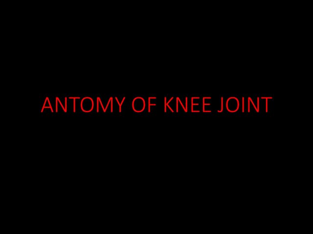 Anatomy of the Knee Joint | PPTX