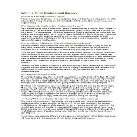 Knee Replacement | PDF